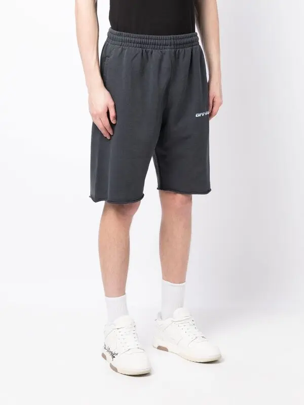 Off-White Arrows Logo-print Shorts - Grey