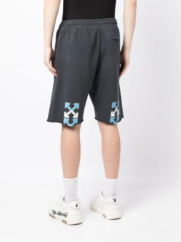 Off-White Arrows Logo-print Shorts - Grey