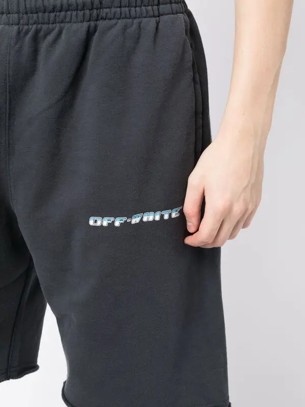Off-White Arrows Logo-print Shorts - Grey