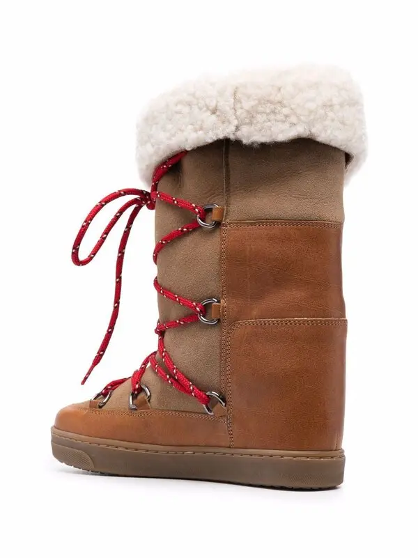 Isabel Marant Étoile Shearling-trim Lace-up Boots