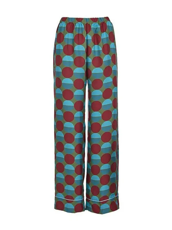 La DoubleJ Graphic-print Silk Pyjama Set - Blue