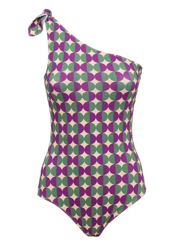 La DoubleJ Graphic-print One-shoulder Swimsuit - Purple