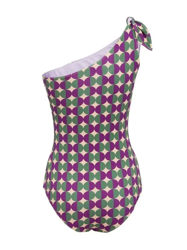La DoubleJ Graphic-print One-shoulder Swimsuit - Purple
