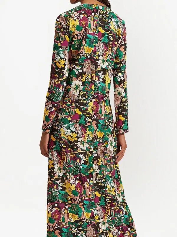 La DoubleJ Swing Floral-print Dress - Brown