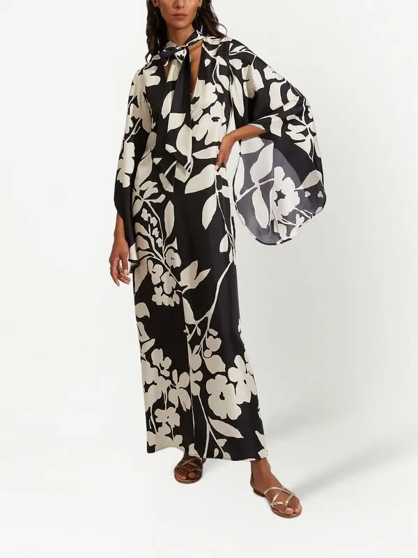 La DoubleJ Magnifico Floral-print Maxi Dress - Black