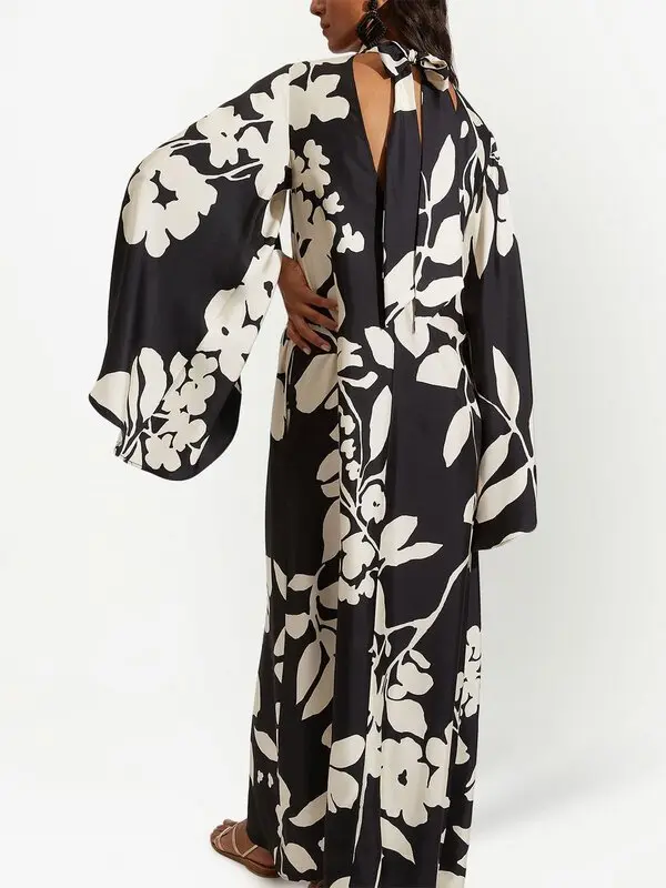 La DoubleJ Magnifico Floral-print Maxi Dress - Black