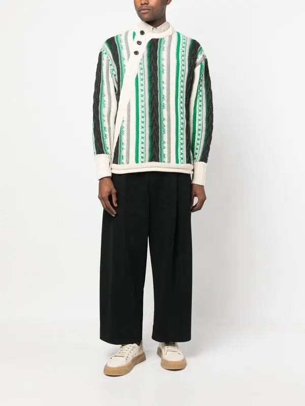 ADER ERROR Frema Striped-knit Buttoned Jumper