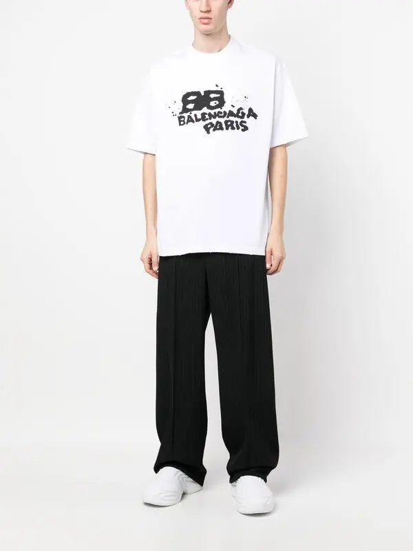 Balenciaga Hand Drawn Bb Icon T-shirt - White