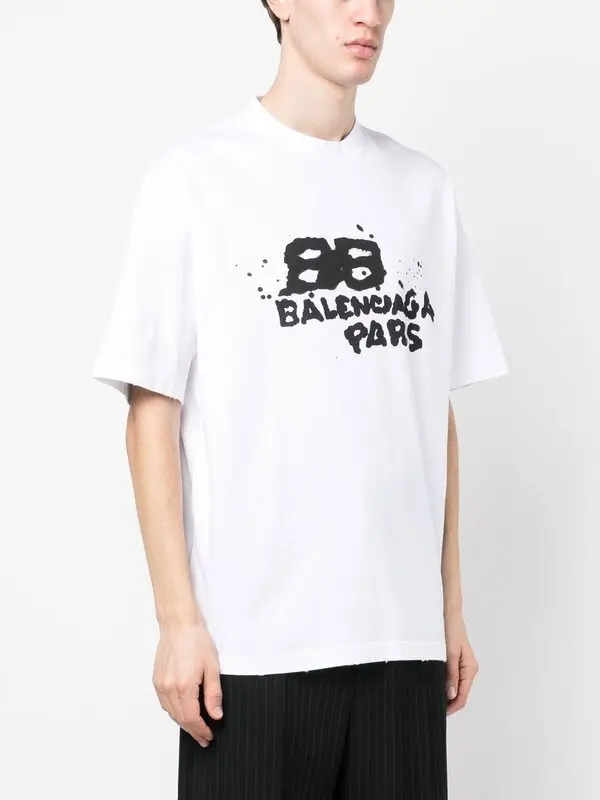 Balenciaga Hand Drawn Bb Icon T-shirt - White