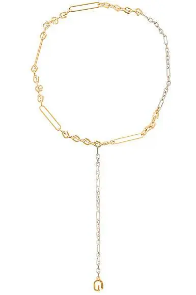 Givenchy G Link Mixed Necklace In Metallic Silver,metallic Gold