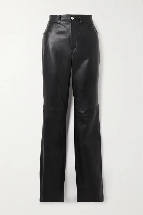 WANDLER Aster Leather Straight-leg Pants