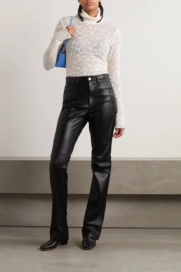 WANDLER Aster Leather Straight-leg Pants