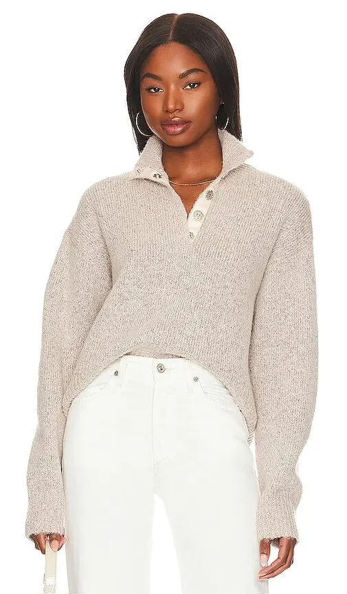 525 America Boxy Snap Front Henley