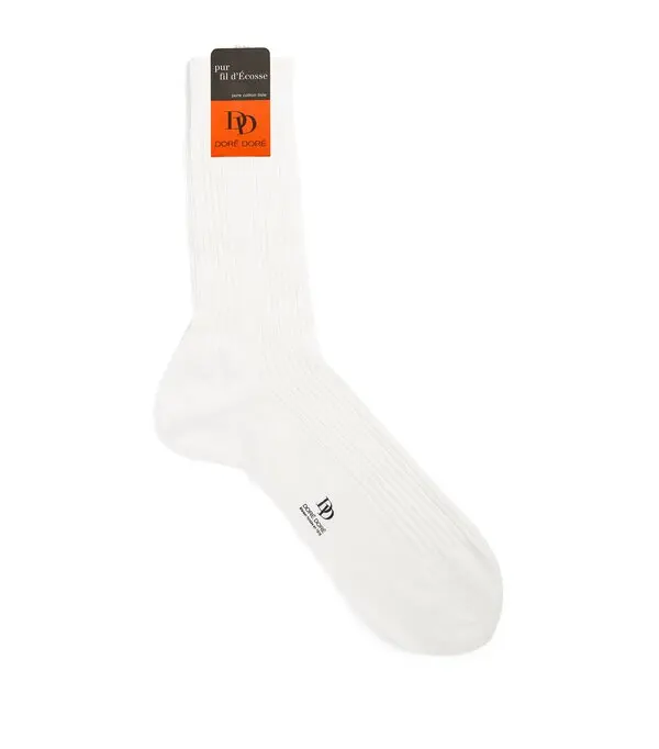 DORE DORE Cotton Rib-knit Socks - White