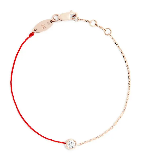 REDLINE Rose Gold And Diamond Bracelet - Red