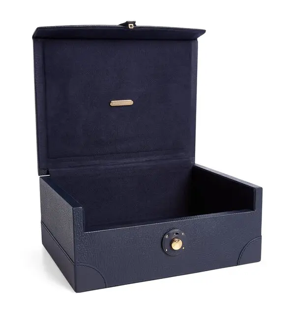 Ralph Lauren Leather Ryan Trinket Box - Navy | Editorialist