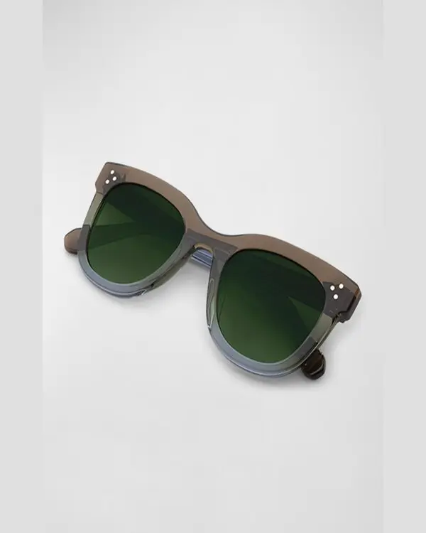 Krewe Jena Square Acetate Sunglasses - Matcha Polarized 