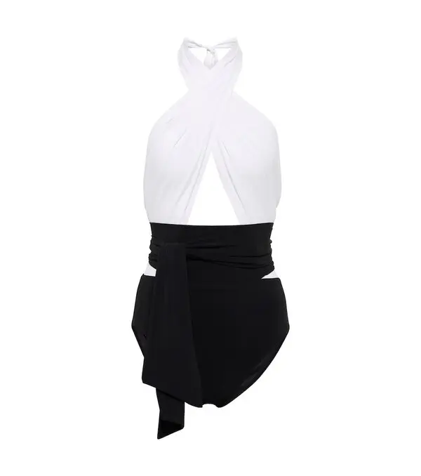 KARLA COLLETTO Cutout Halterneck One-piece Swimsuit - Black