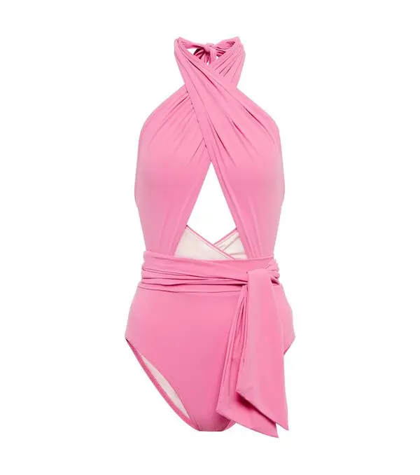 KARLA COLLETTO Cutout Halterneck One-piece Swimsuit - Pink