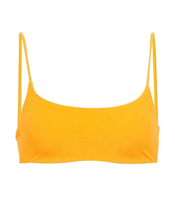 Jade Swim Muse Scoop Terry Bikini Top - Yellow