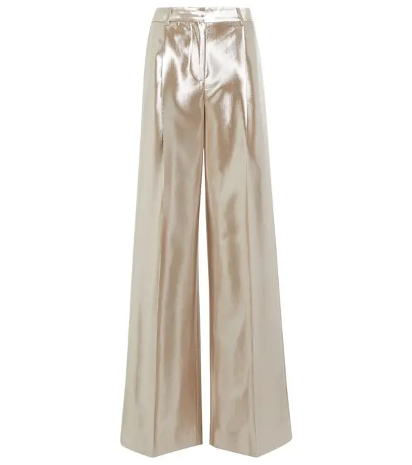 Altuzarra Metallic High-rise Wide-leg Pants