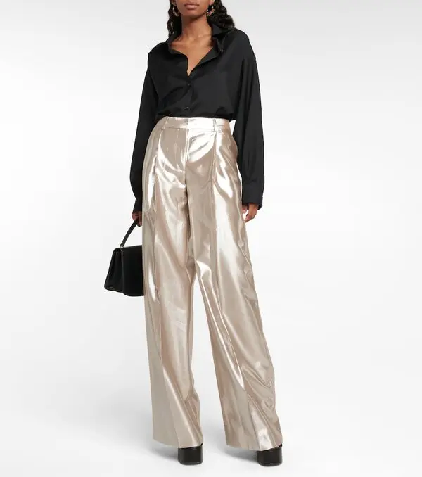 Altuzarra Metallic High-rise Wide-leg Pants