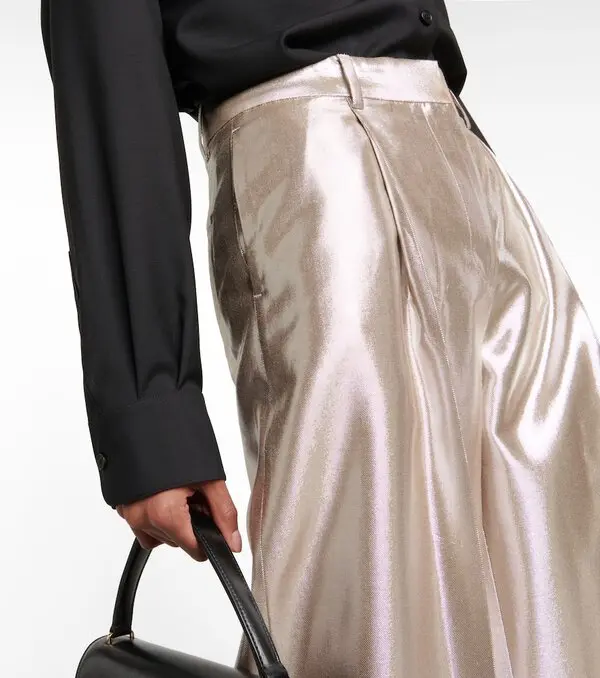 Altuzarra Metallic High-rise Wide-leg Pants