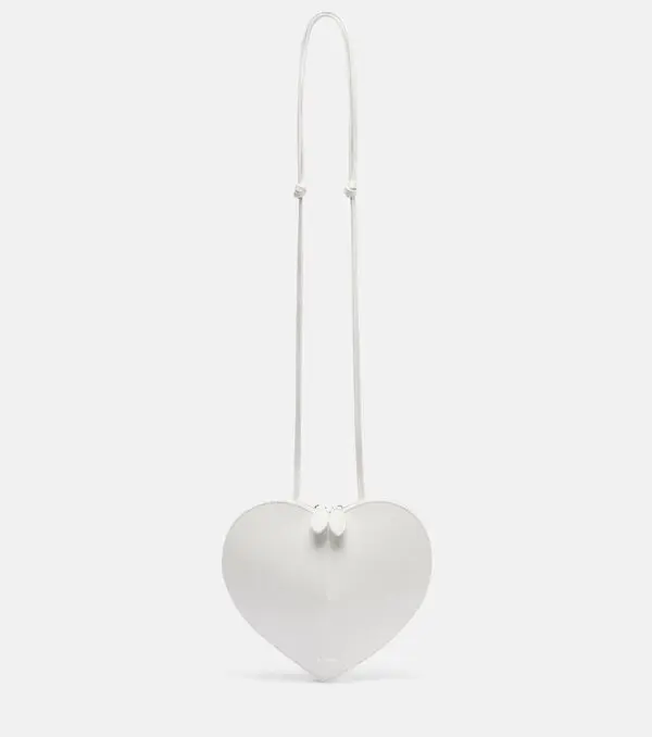 Alaïa Le Coeur Leather Heart Crossbody Bag - White