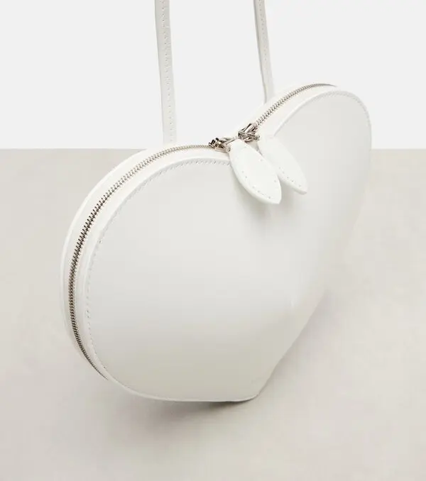 Alaïa Le Coeur Leather Heart Crossbody Bag - White