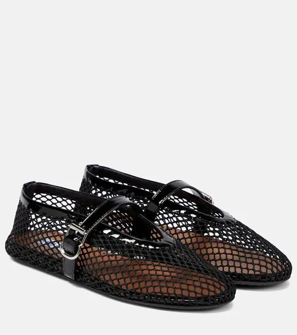 Alaïa Fishnet Ballerina Flats - Black
