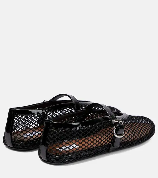 Alaïa Fishnet Ballerina Flats - Black