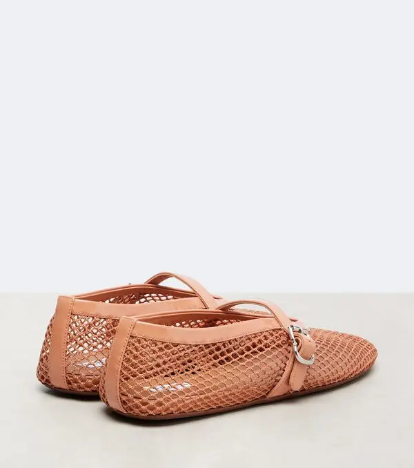 Alaïa Fishnet Ballerina Flats - Pink