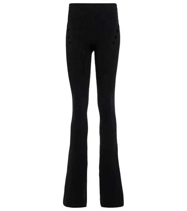 JEAN PAUL GAULTIER Cutout High-rise Flared Wool Pants