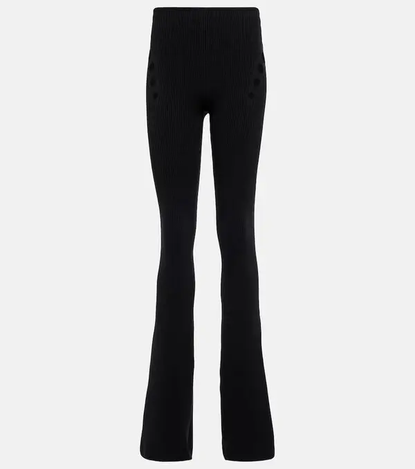 JEAN PAUL GAULTIER Cutout High-rise Flared Wool Pants