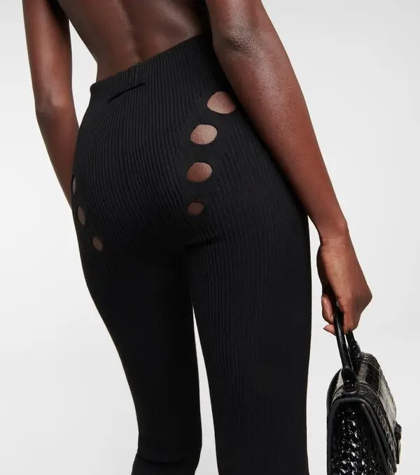 JEAN PAUL GAULTIER Cutout High-rise Flared Wool Pants