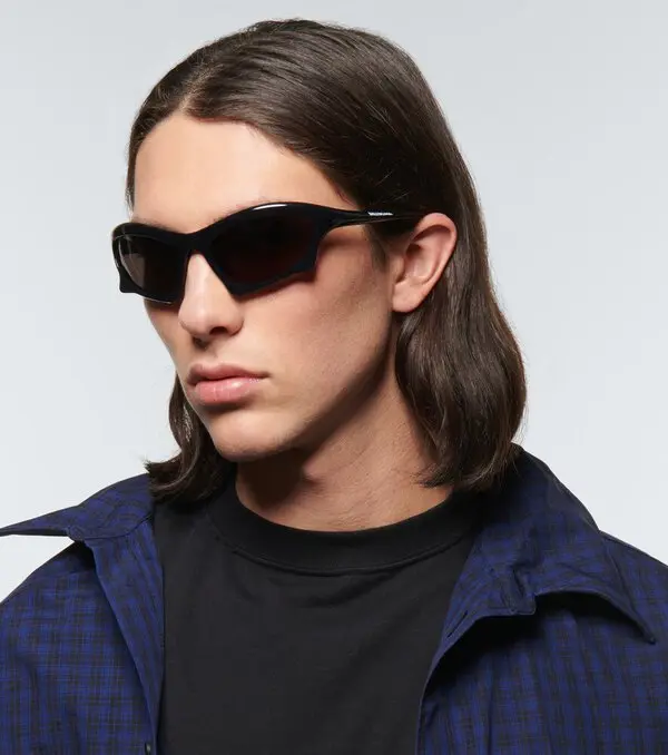 Balenciaga Bat Rectangular Sunglasses In Black - 40% Off