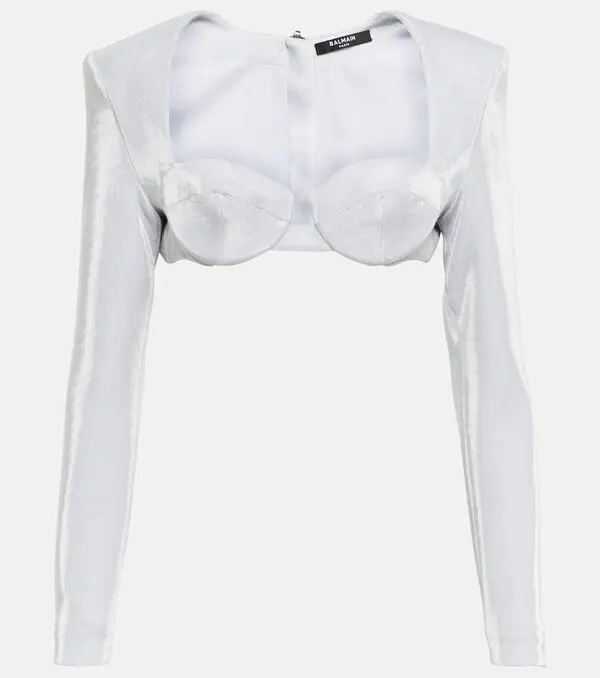 Balmain Metallic Cropped Top