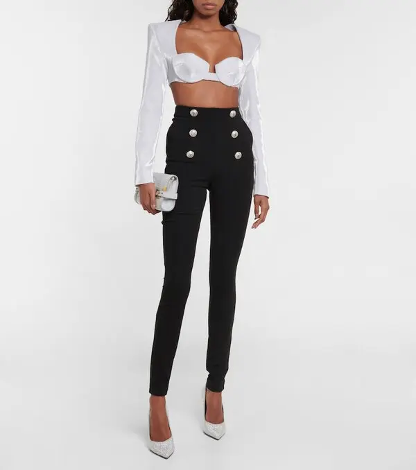 Balmain Metallic Cropped Top