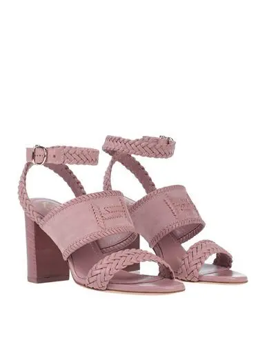 TOD'S Sandals In Leather And Suede With Block Heel - Pink