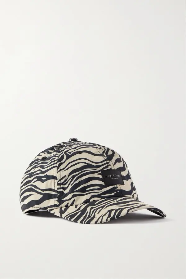 Rag & Bone Addison Zebra-print Recycled-shell Baseball Cap