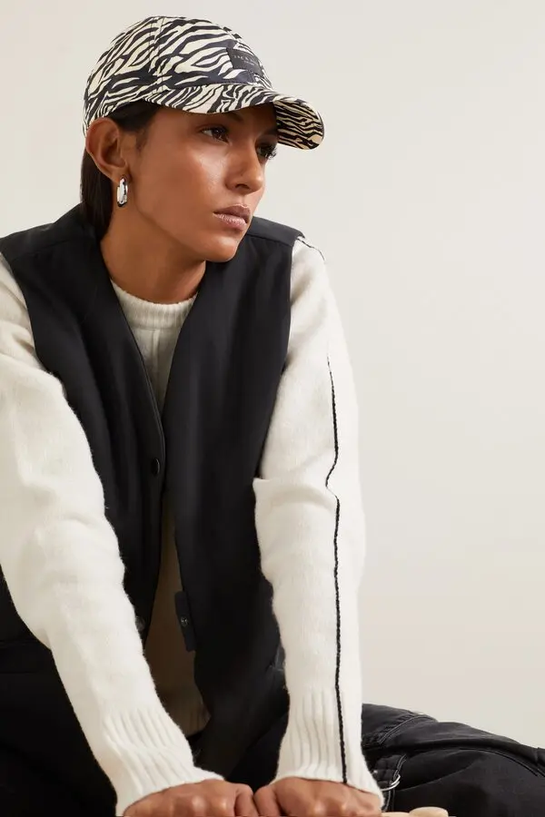 Rag & Bone Addison Zebra-print Recycled-shell Baseball Cap