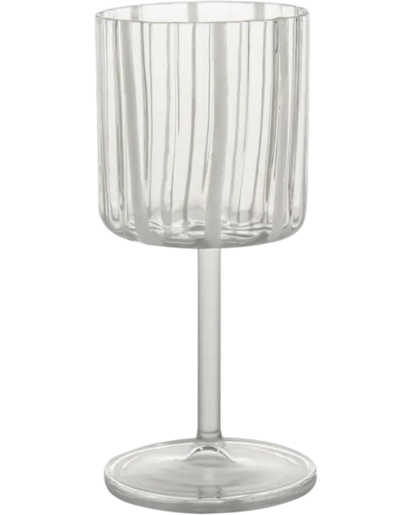 TUTTOATTACCATO Stripe Wine Glass - White