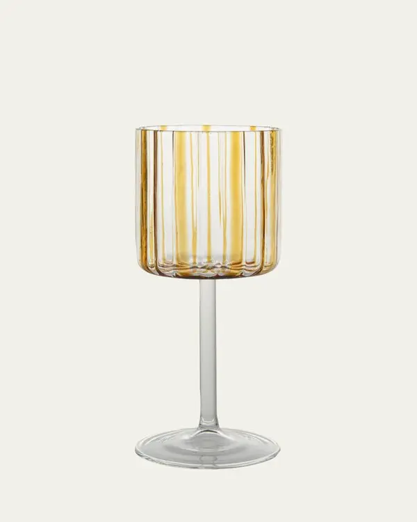 TUTTOATTACCATO Striped Stemmed Wine Glass - Amber