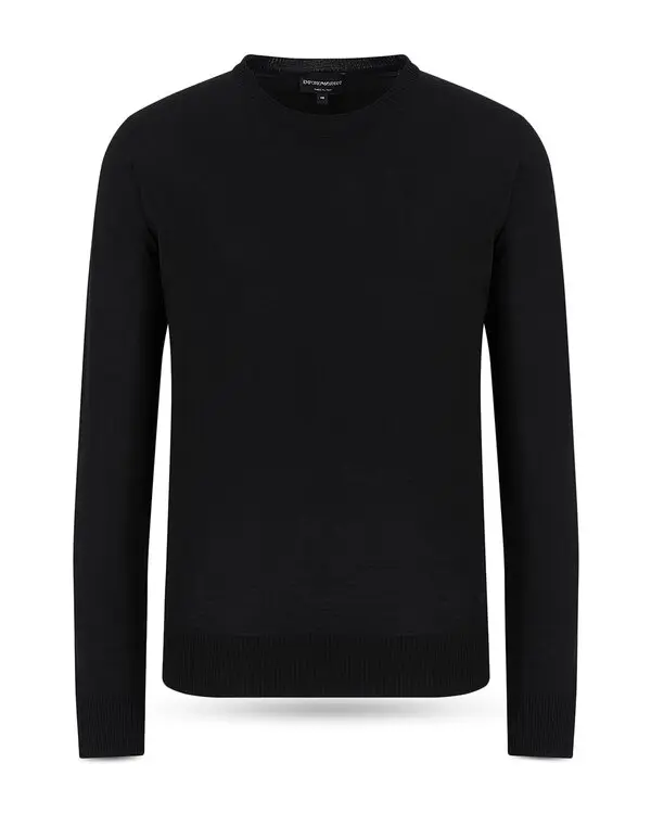 Emporio Armani Armani Wool Slim Fit Crewneck Sweater - Nero