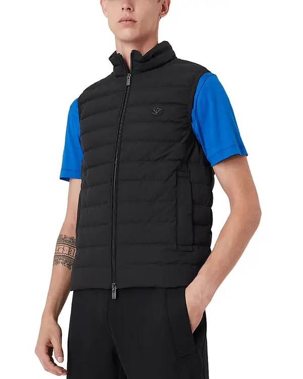 Emporio Armani Essential Quilted Down Vest Navy Blue Editorialist