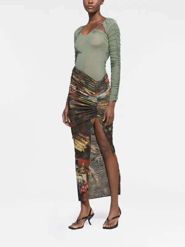 AZ FACTORY X Ester Manas Ruched Top - Green