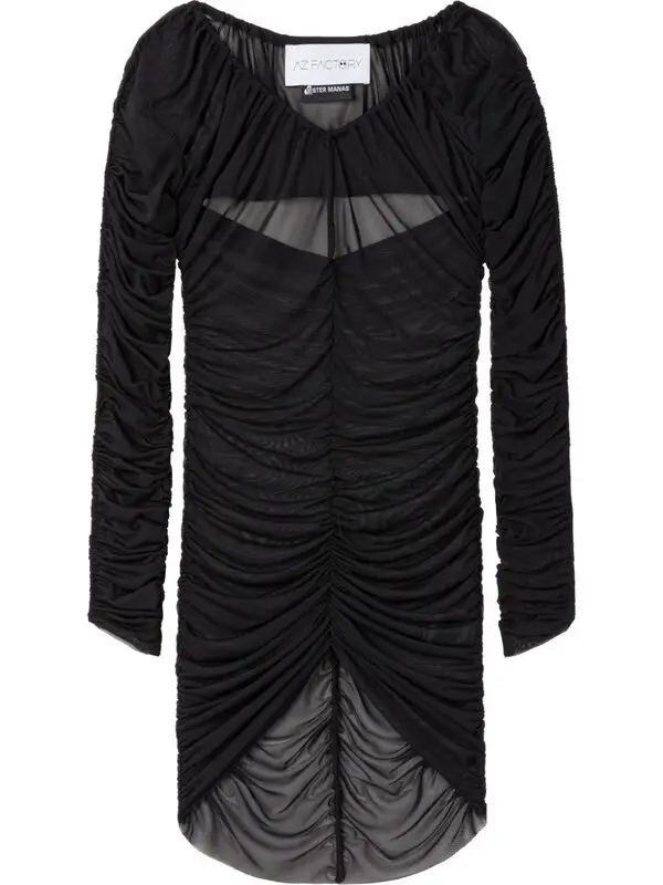 AZ FACTORY X Ester Manas Ruched Top - Black