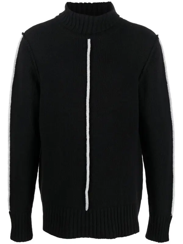 EGONLAB Stripe-detail Funnel-neck Sweater