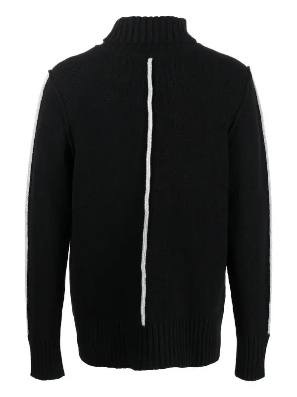 EGONLAB Stripe-detail Funnel-neck Sweater