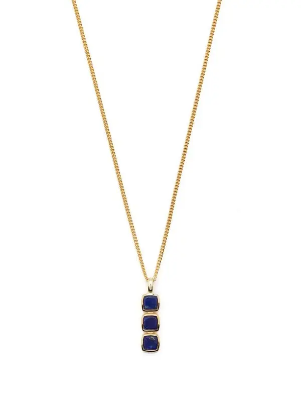 Tom Wood Mini Cushion Lapis Lazuli Pendant Necklace - Gold